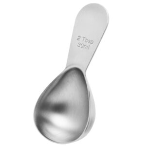 coletti coffee scoop - tablespoon scoop - stainless steel short handle for measuring ground coffee, sugar and baking (2 tbsp (30ml))