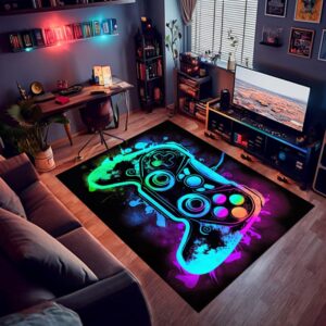 gamer rugs - gaming area rug for bedroom and living room - stylish gamer carpet - 36x24 inches