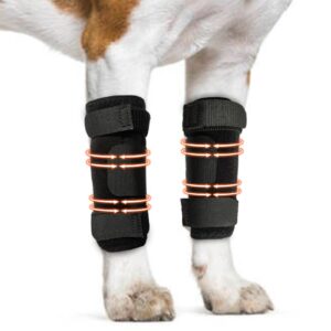 forfaxe dog leg brace for front back ankle, 1 pair dog front leg brace with strips, dog acl brace hind leg for carpal support,dog leg sleeve for carpal support prevents injuries & sprains,m