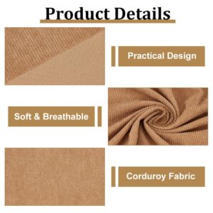 BENECREAT Camel Corduroy Fabric, 39x61 Inch DIY Sewing Crafts Materials Corduroy Upholstery Fabric for Sewing Coat Shirt Dress Pants Costume Sofa DIY