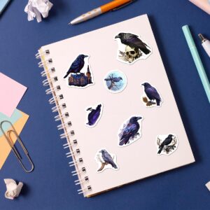 Pack 50 Pcs Cute Animal Crows Black Bird Stickers for Water Bottles Waterproof Laptop Luggage Computer Cups Journaling Teen Adults Funny Aesthetic Sticker Packs Small Vinyl Decals