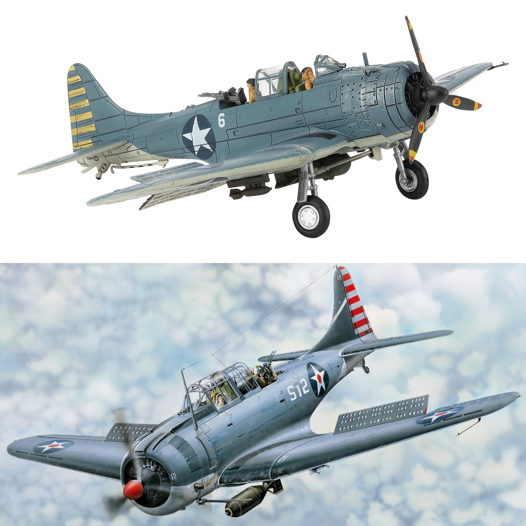 HANGHANG 1/72 Military Model Plane SBD-3 Dauntless （aged version） Alloy Fighter Plane Model Model Airplane for Collection and Gift