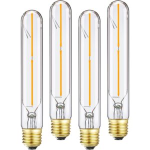 lvye tubular e26 led bulb 4w equal 40 watt warm white 2700k e26 edison ac120v 400lm tube t9 t10 led light bulb for rustic pendant,chandeliers,wall sconces 4pack