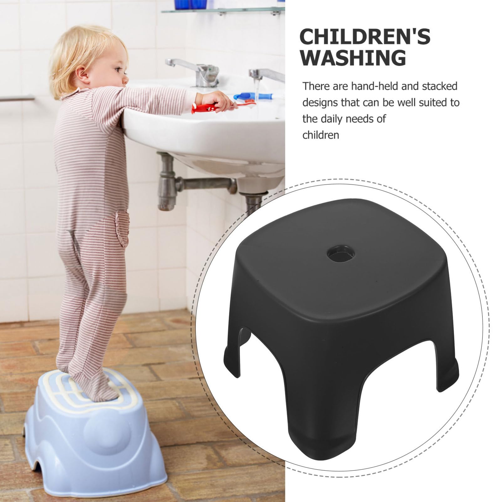 DECHOUS Low Stool Foot Stool Household Footstool Toddler Bathroom Step Nonslip Footstool Step for Toddlers Toilet Stool Toilet Stepping Stool Bathroom Stool Office PVC Aldult Step Stool