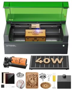 xtool s1 40w laser cutter and laser engraver for tumblers, 23.93" x 15.16" bed size, 600mm/s speed, laser engraving machine, laser engraver for wood and metal, acrylic, big project - rotary bundle