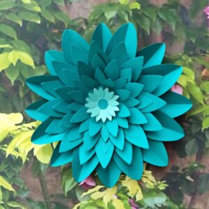 Mybbshower Teal Turquoise Aqua Paper Flower for Floral Wedding Centerpiece Backdrop Hanging Decor Birthday Centerpieces Baby Bridal Shower Pack of 6