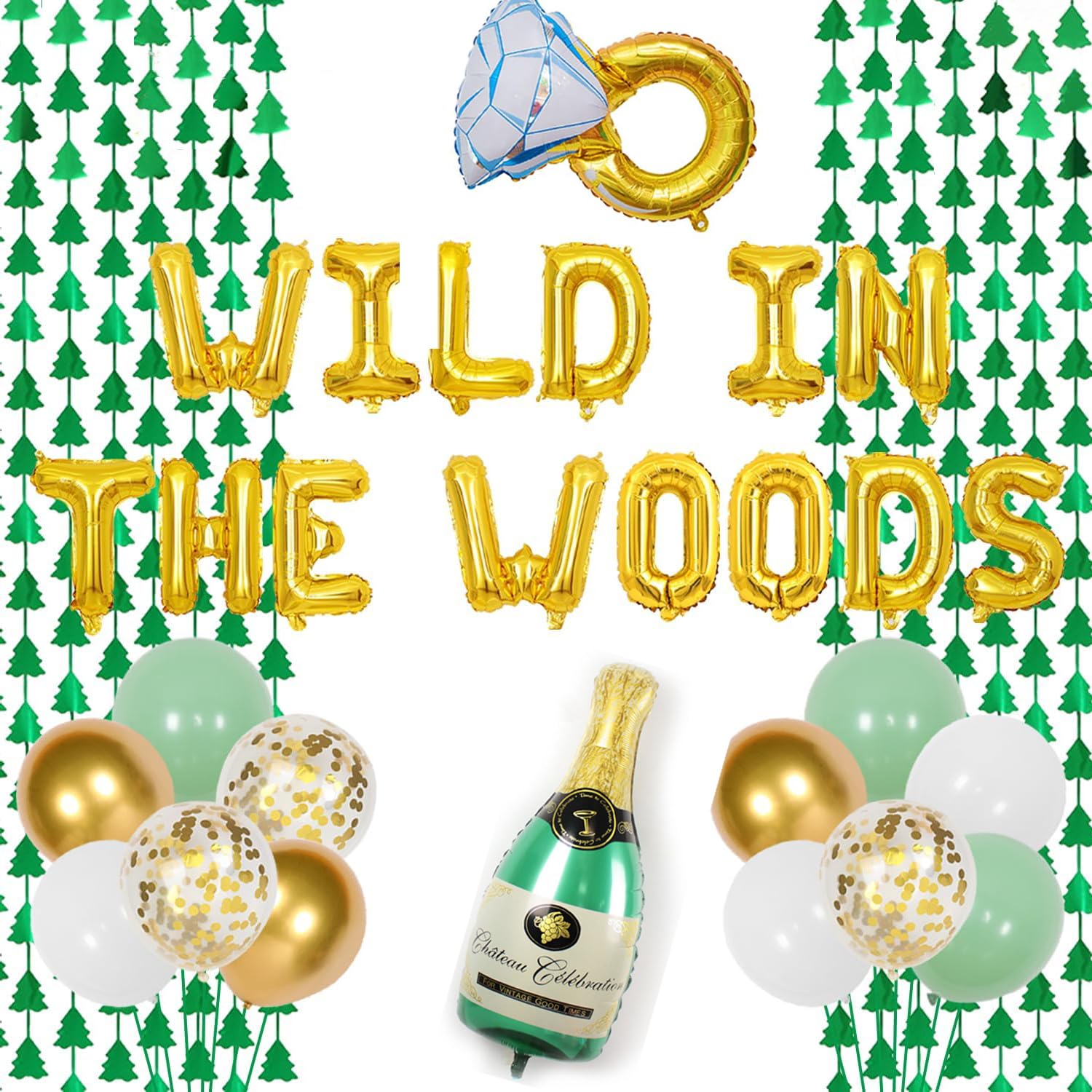 Rokochoes Wild In The Woods Decorations Camping Bachelorette Party Decors Banner Bride To Be Sash Ring Champagne Bridal Shower Wedding Engagement Hen Party Decors