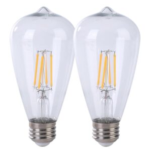 low voltage 3v 1.2w led bulb, st64 antique shape edison led bulb 12w, e27 medium base lighting bulb for landscape outdoor solar light sconce path pendant lamp, clear glass, warm white, 2 pack