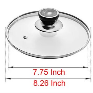 Tempered Glass Pot Cover, 7.8 Inch Griddle Lid with Insulated Handle for Cheese Melting Dome, Steaming Cover, Cooking Pot Cover at Home and Outdoors (20cm)