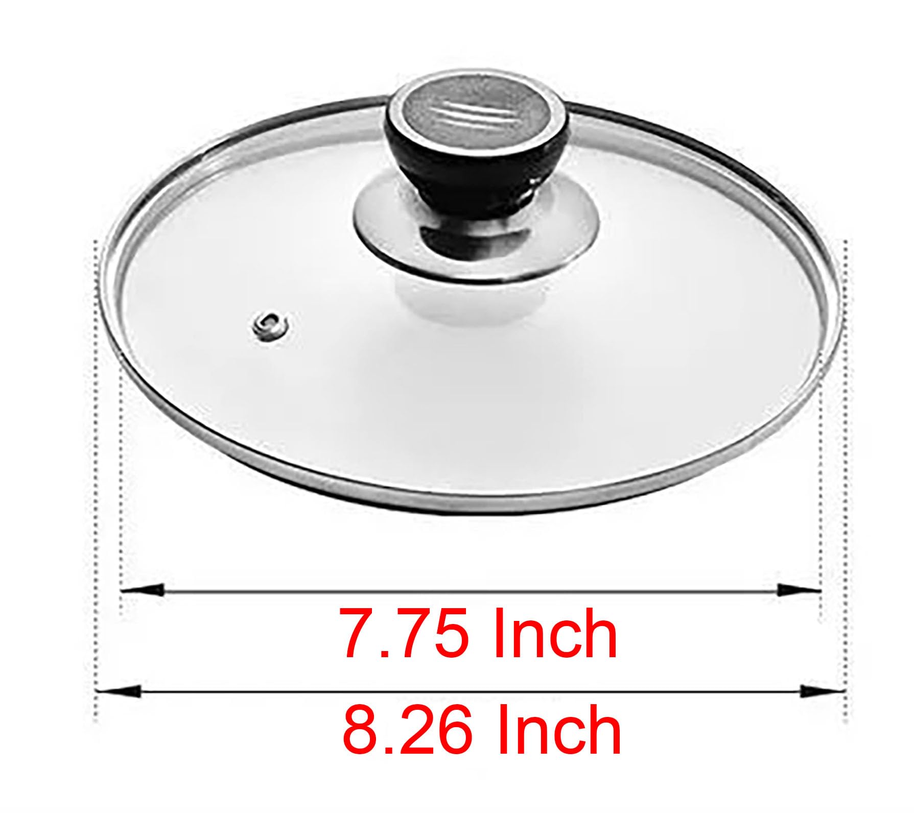 Tempered Glass Pot Cover, 7.8 Inch Griddle Lid with Insulated Handle for Cheese Melting Dome, Steaming Cover, Cooking Pot Cover at Home and Outdoors (20cm)