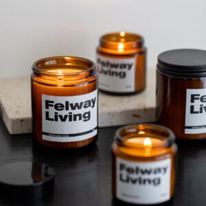 FELWAY Lavender Scented Candle for Travel, Natural Soy Wax, Non Toxic Candles for Home with Pets (Lavender, Burning Time 20+Hrs)