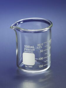 pyrex heavy duty griffin 1003 250ml beaker double scale graduated; 12pk