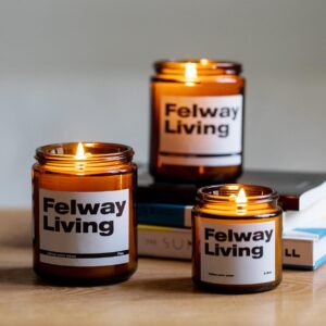 FELWAY Lavender Scented Candle for Travel, Natural Soy Wax, Non Toxic Candles for Home with Pets (Lavender, Burning Time 20+Hrs)