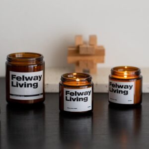 FELWAY Lavender Scented Candle for Travel, Natural Soy Wax, Non Toxic Candles for Home with Pets (Lavender, Burning Time 20+Hrs)