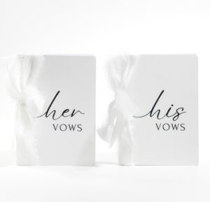 vow books - wedding vow books his and hers | wedding vow books with white ribbons | his and her vows book| wedding journal for bride-to-be | his and hers gifts | wedding day essentials