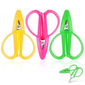 ouligay 3pcs mini scissors set colorful travel scissors portable snips scissors with cover for scrapbooking paper cutting sewing crafting