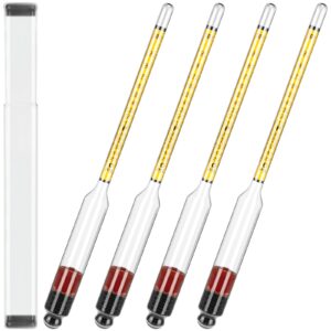 4pcs alcohol hydrometer, alcohol meter for distilling alcohol 0-200 proof & 0-100 tralle, alcohol proof tester for beer wine cider mead making