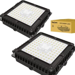 litezone led canopy light 65w 2packs 8450lumens,square 9.1"x9.1" canopy led light,5000k daylight led canopy lights outdoor ideal for garage,carport,gas station,entrance,shop ul listed 2024 new