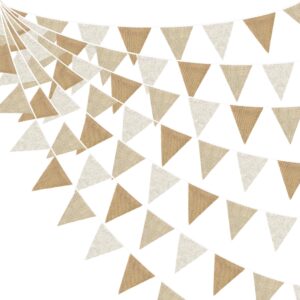 24ft burlap banner burlap triangle pennant flag linen bunting garland streamers for birthday wedding baby shower engagement camping rustic boho spring easter holidays graduation party decorations