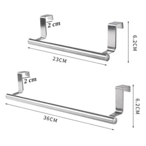 Ousyaah 4-Piece Towel Racks for Bathroom, Kitchen, Bedroom and Dining Room, Stainless Steel Over The Door Hooks, Over Door Towel Rack Bar Organizer Holders for Cabinet Cupboard Doors