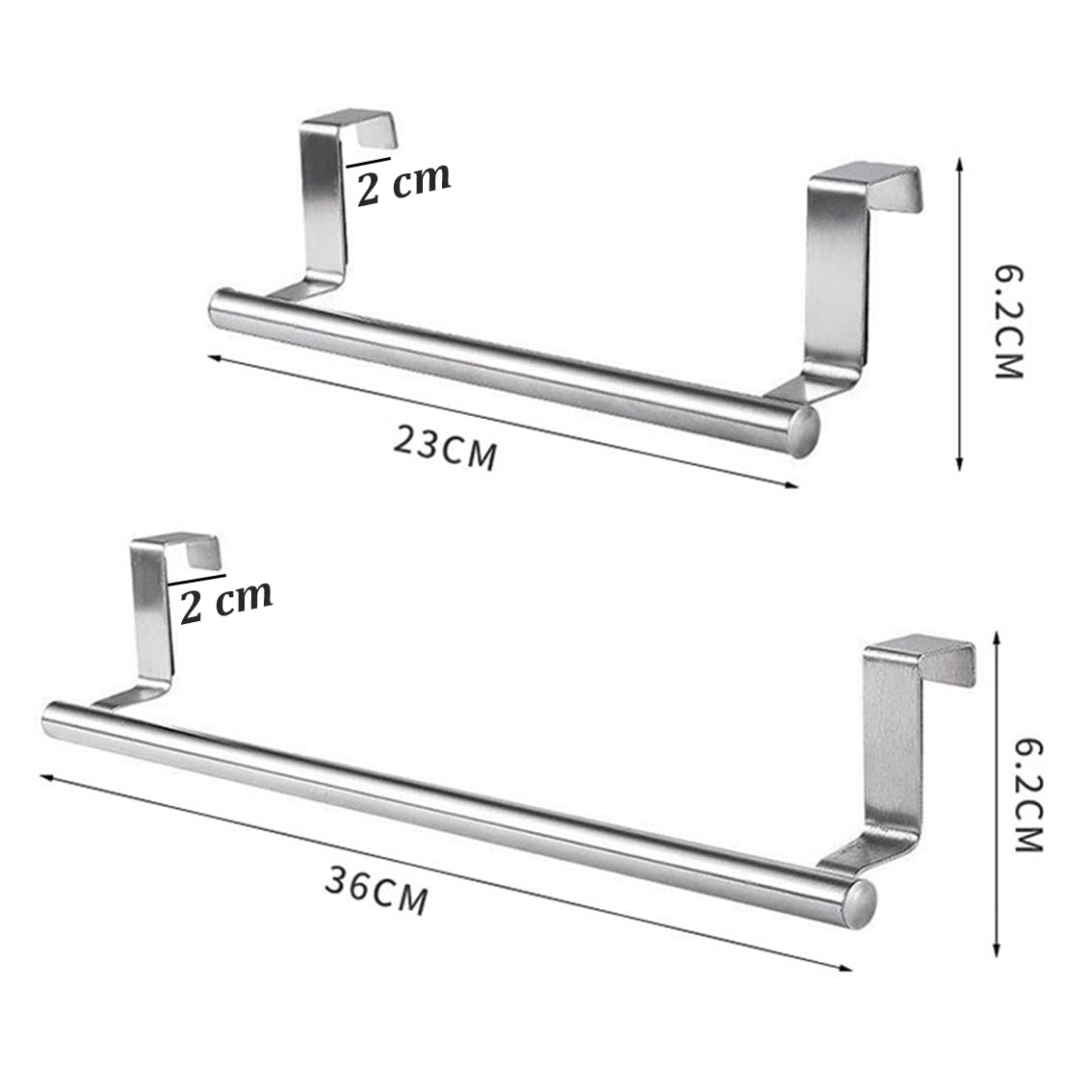 Ousyaah 4-Piece Towel Racks for Bathroom, Kitchen, Bedroom and Dining Room, Stainless Steel Over The Door Hooks, Over Door Towel Rack Bar Organizer Holders for Cabinet Cupboard Doors