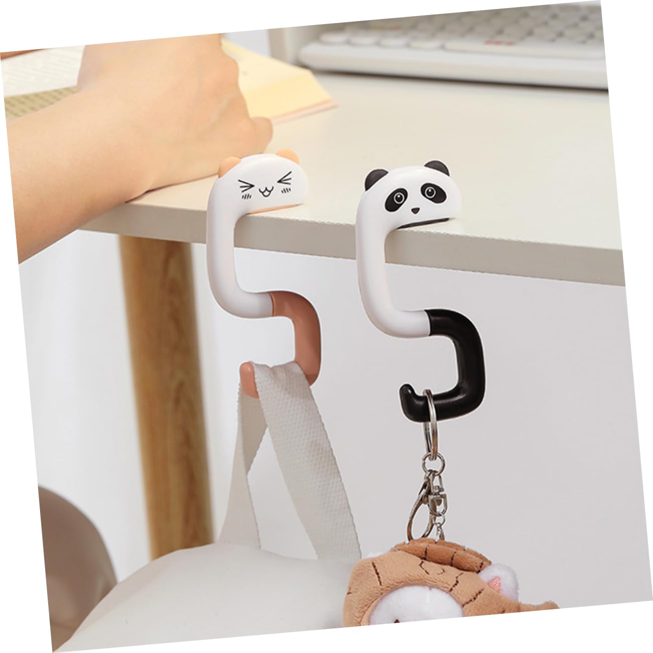 STOBAZA 4pcs Cartoon Animal Desktop Hook Desk Office Bag Hook Nail Handbag Hook Holder Plastic Reusable Hooks Heavy Duty Hangers Tote Multi-Function Hooks Abs Hanger Rack Non-Slip Student