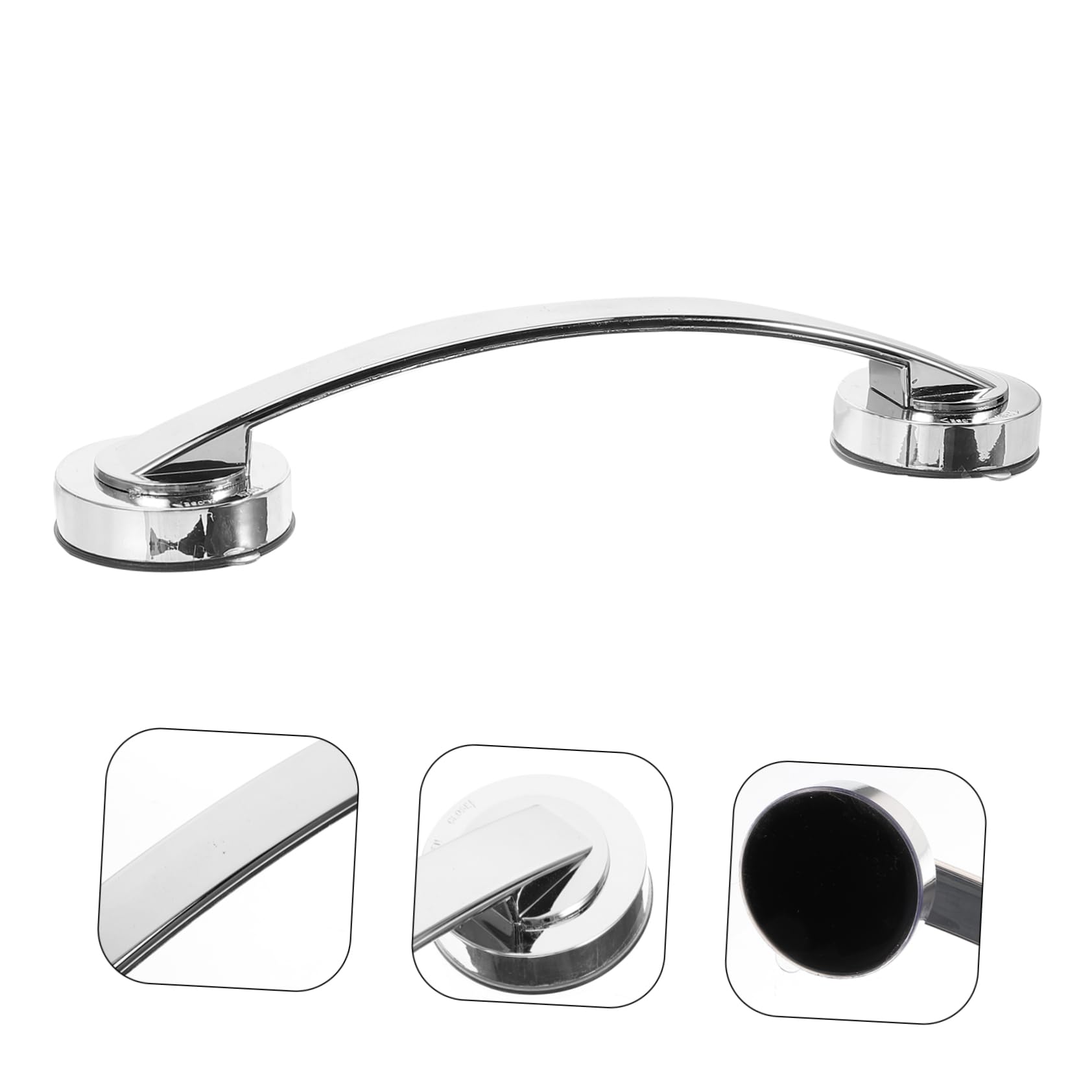 OSALADI 3pcs Hand Rest Kitchen Cabinet Handles Bath Glass Suction Cup Wall Metal Hand Rail Safety Hand Bar Safe Grab Bar Toilet Safety Bar Balance Bar Sucker Armrest Tub Grabber Elder