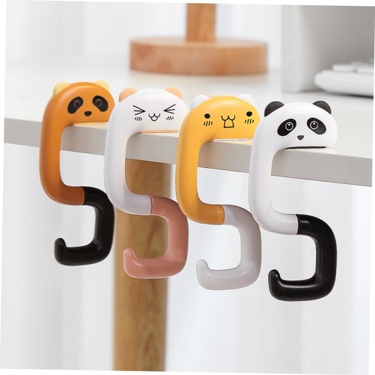 STOBAZA 4pcs Cartoon Animal Desktop Hook Desk Office Bag Hook Nail Handbag Hook Holder Plastic Reusable Hooks Heavy Duty Hangers Tote Multi-Function Hooks Abs Hanger Rack Non-Slip Student