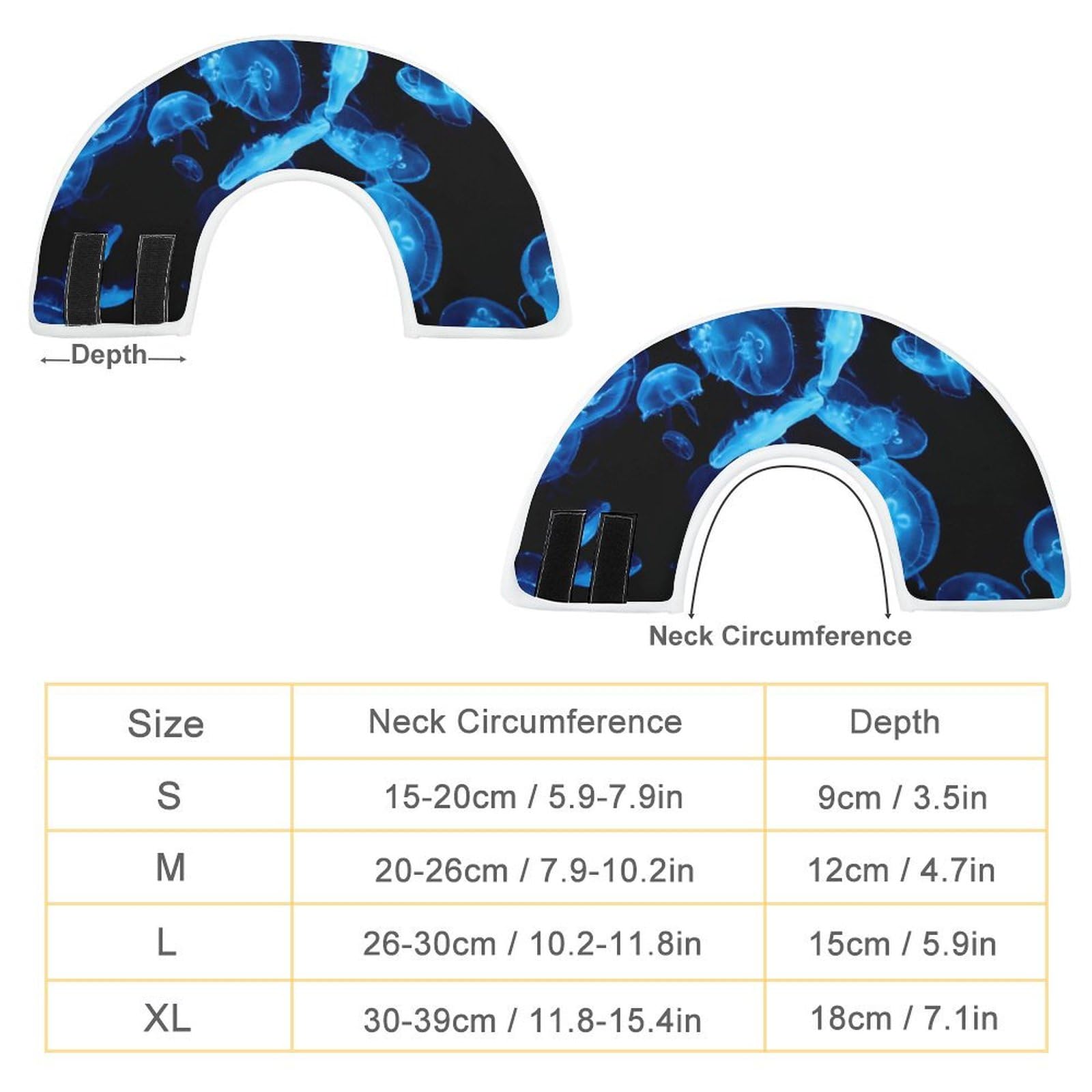 Aquatic Jellyfish Soft Dog Cone Collars Protective Adjustable Cat Recovery Collar to Stop Licking M