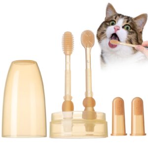 sodknow silicone soft cat dog toothbrush (yellow, common) (01)