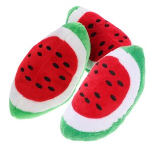 fondotin 3pcs dog plush toy puppy dental toy food shaped dog toy watermelon pet toys interactive chew toy for puppy cat interactive toy plush cute dog toy squeaky dog toys fruit the dog