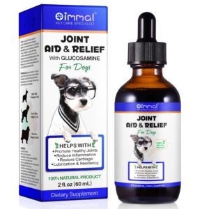 alivo hip & joint glucosamine drops for dogs, supports joint health, dog joint pain relief treats - enhances mobility support, joint supplement for dogs, bacon flavor - 60ml / 2 fl.oz