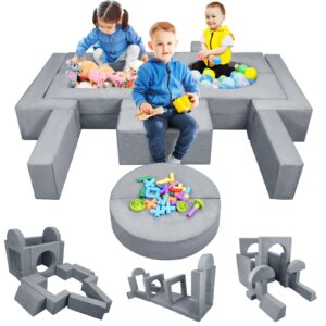 lebenguru kids play couch, 16pcs modular toddler foam sofa for playroom bedroom, child sectional sofa furniture for teens, couch gift for imaginative boys and girls