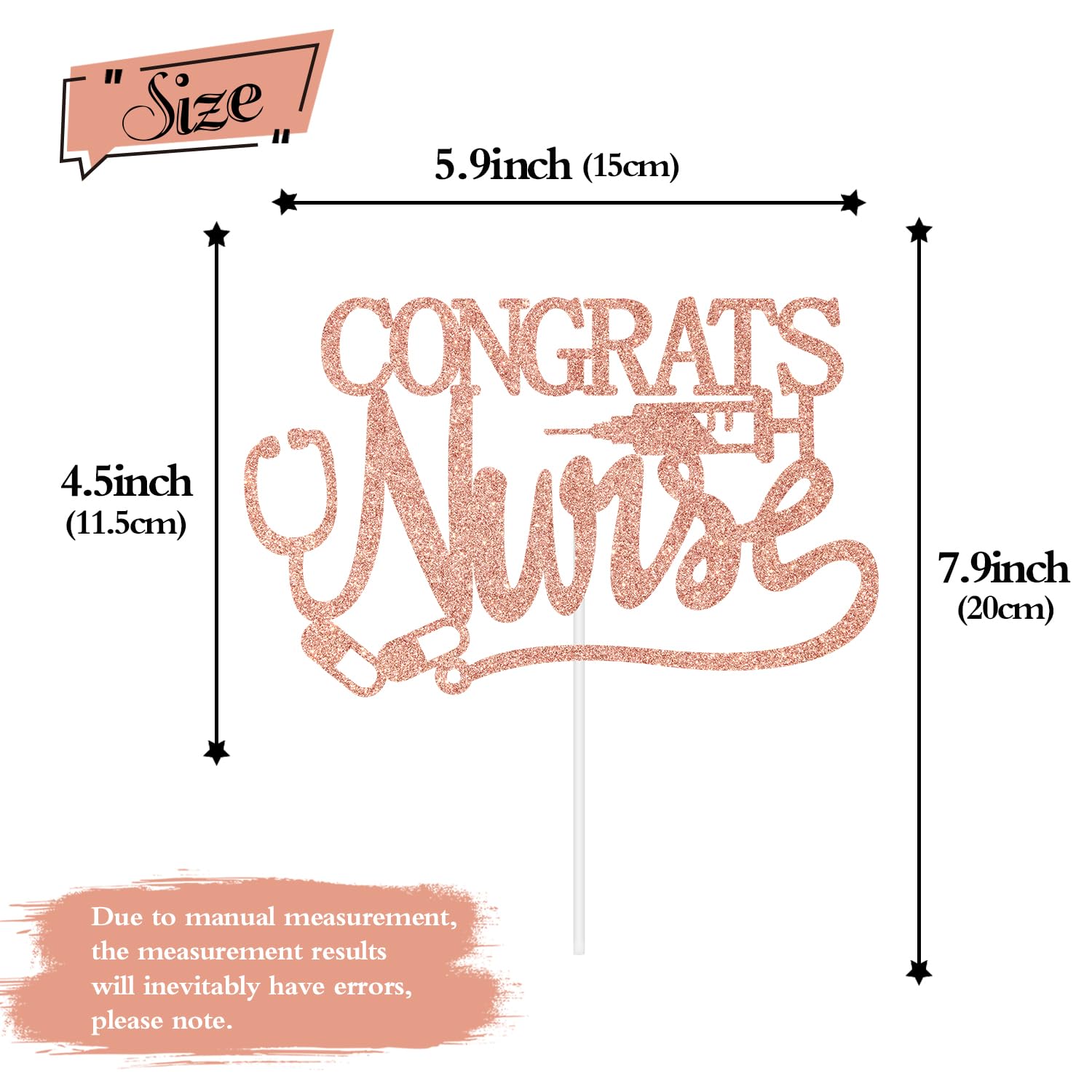 Congrats Nurse Cake Topper, Future Nurse/Congrats RN BSN FNP LPN Cake Decor, Class of 2025 Nursing School Survivor Graduation Party Decorations