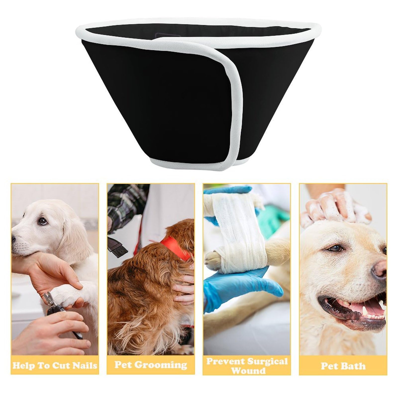 Eat Sleep Soccer Repeat Comfortable Dog Cone Cat Collar Adjustable Prevent from Licking Wounds M