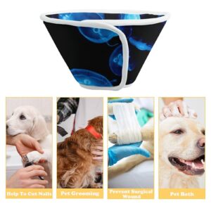 Aquatic Jellyfish Soft Dog Cone Collars Protective Adjustable Cat Recovery Collar to Stop Licking M