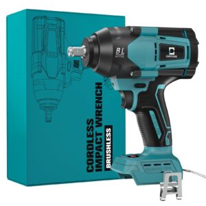 cerycose cordless impact wrench 1/2 inch for makita battery, 600ft-lbs (810n.m) brushless electric impact gun includes led work light, 2100rpm high torque impact driver wrench, bare tool only