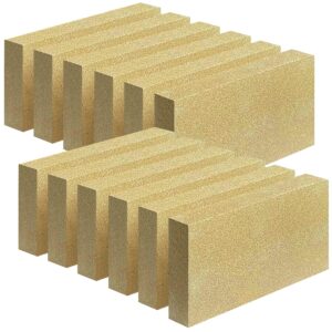 fire bricks, firebrick, high temperature insulated firebricks for wood stoves, fireplaces, size 9" x 4-1/2" x 1-1/4", pack of 12, wood stove bricks, fireplace brick