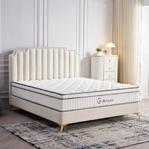 gsleepee full mattress, 10 inch full size mattress in a box, gel memory foam hybrid mattress for motion isolation, soft and comfortable mattress, pressure relief, medium firm support