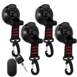 pretyzoom 4pcs heavy duty suction cup with hooks, garage strong suction cup vacuum suction cups with securing hook, no hole punched, outdoor camping supplies