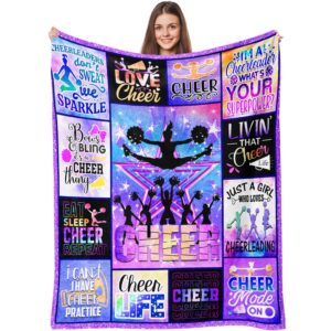 seonzvk cheerleader gifts blanket, cheerleading gifts for girls, cheer gifts for cheerleaders, best cheer coach gifts, cheer blankets for girls birthday, cheerleading throw blanket for team 60" x 50"