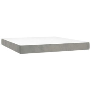 allesoky [premium queen size bed mattress] - 59.8x79.9x7.9 pocket spring velvet mattress in light gray-gray(queen)