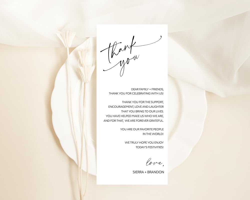 All Ewired Up Wedding Thank You Note, Printed Personalized, Place Setting, Thank You Card, Wedding Thank You Note, Table Thank You Card, Greenery, Eucalyptus