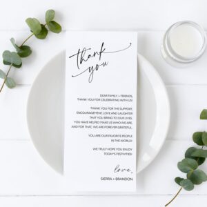 All Ewired Up Wedding Thank You Note, Printed Personalized, Place Setting, Thank You Card, Wedding Thank You Note, Table Thank You Card, Greenery, Eucalyptus