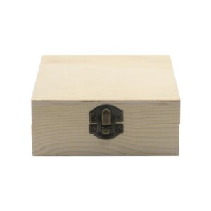 tsnamay cuboid 4.72"x4.72" unfinished wooden box natural pine wood diy craft wooden boxes with lid for storage crafts