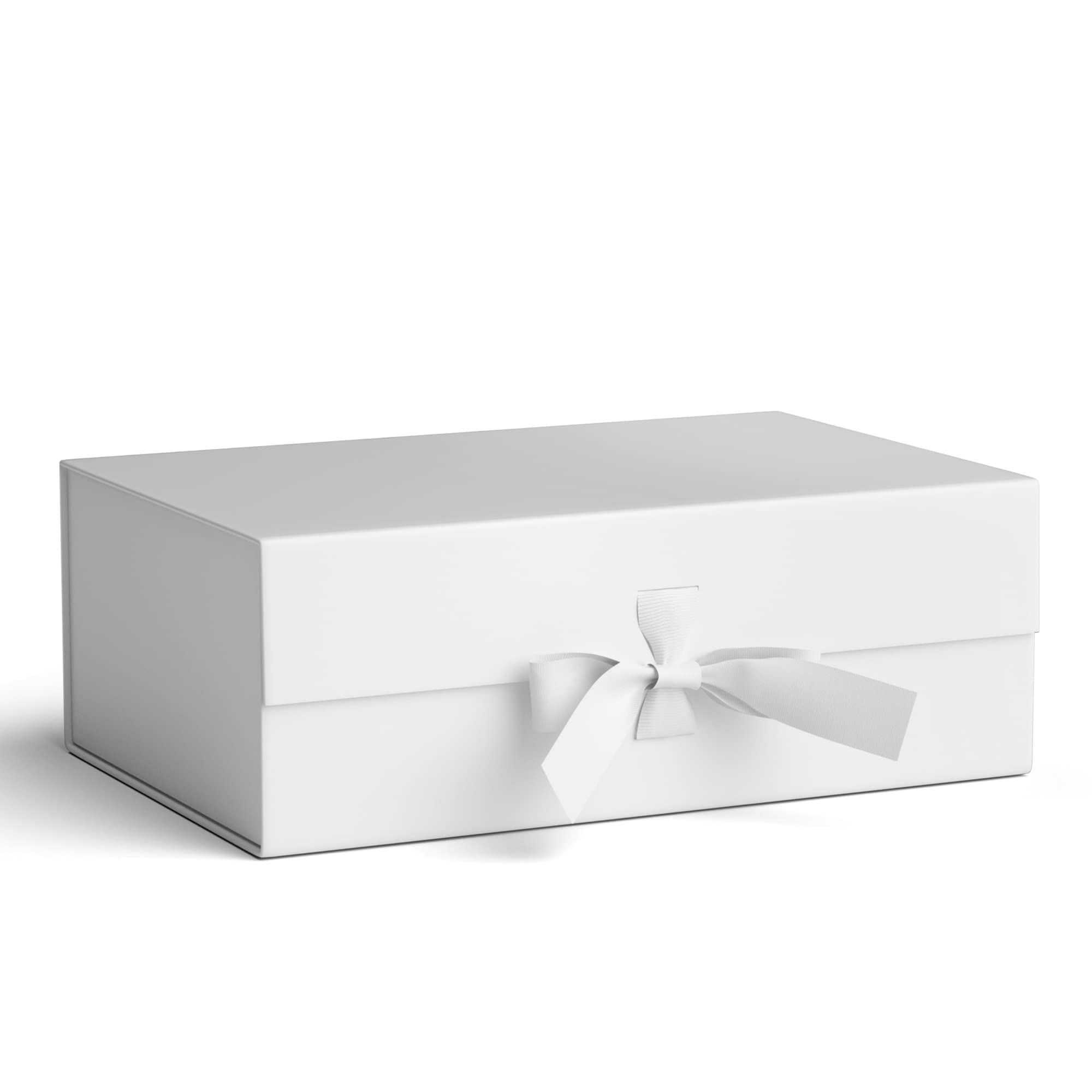 GIFTHOPE Premium White Gift Boxes for Presents,Collapsible Groomsmen Proposal Box with Lids，10.2 * 7.5 * 2.95 Inchs Magnetic Gift Box for Wrapping Gifts,Wedding,Christmas,Birthday Gift Packing