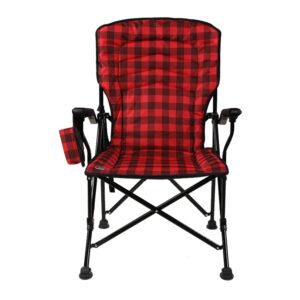 kuma outdoor gear switchback chair with carry bag, ultimate portable luxury heated outdoor chair for camping (red/black)