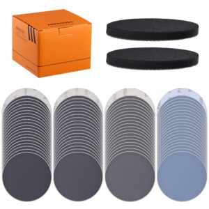 tshya 80pcs 6 inch hook and loop sanding discs 1000/1500/2000/3000 grits wet dry sandpaper with 2pcs foam pads for random orbital sander