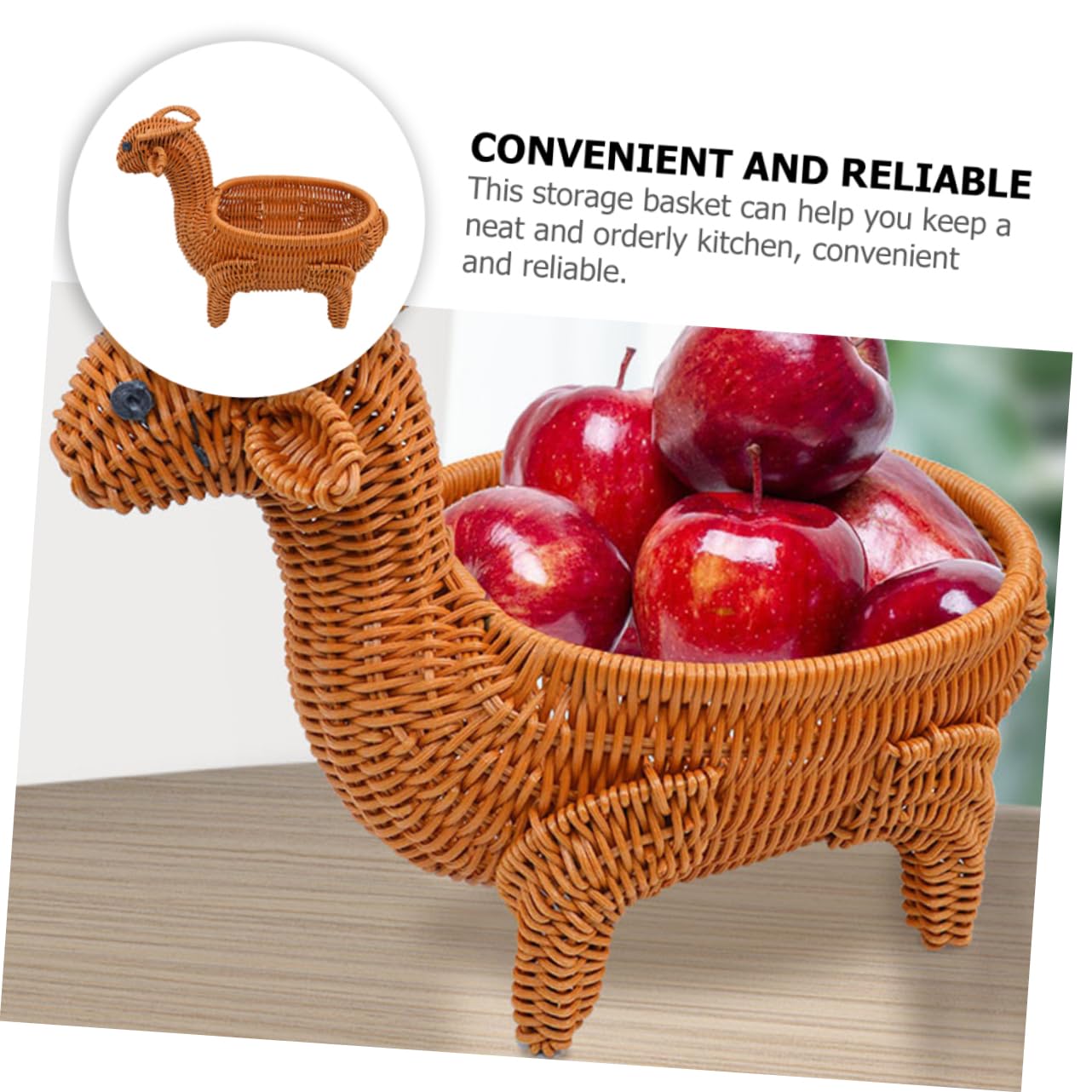 Ciieeo Daily Storage Basket Decorative Baskets Sundries Basket Wicker Storage Basket Snack Storage Serving Tray Bread Serving Basket Animal Shaped Rattan Basket Manual Snack Bowl Pp