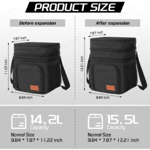 ZRSUN Insulated Lunch Bag for Women Men, Reusable 3 Layers Lunch Box Women, Expandable Reusable Water-resistant Lunch Box for Work Travel Office Picnic Hiking